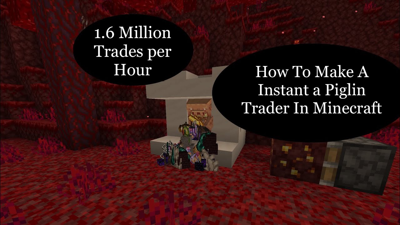 INSTANT PIGLIN TRADING FARM ll 1.6 Million Items Per Hour ll Minecraft ...
