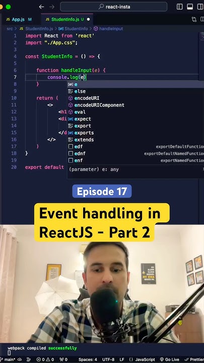 Event Handling In Reactjs Part 2 π Reactjstutorial Reactjs Youtube 1039