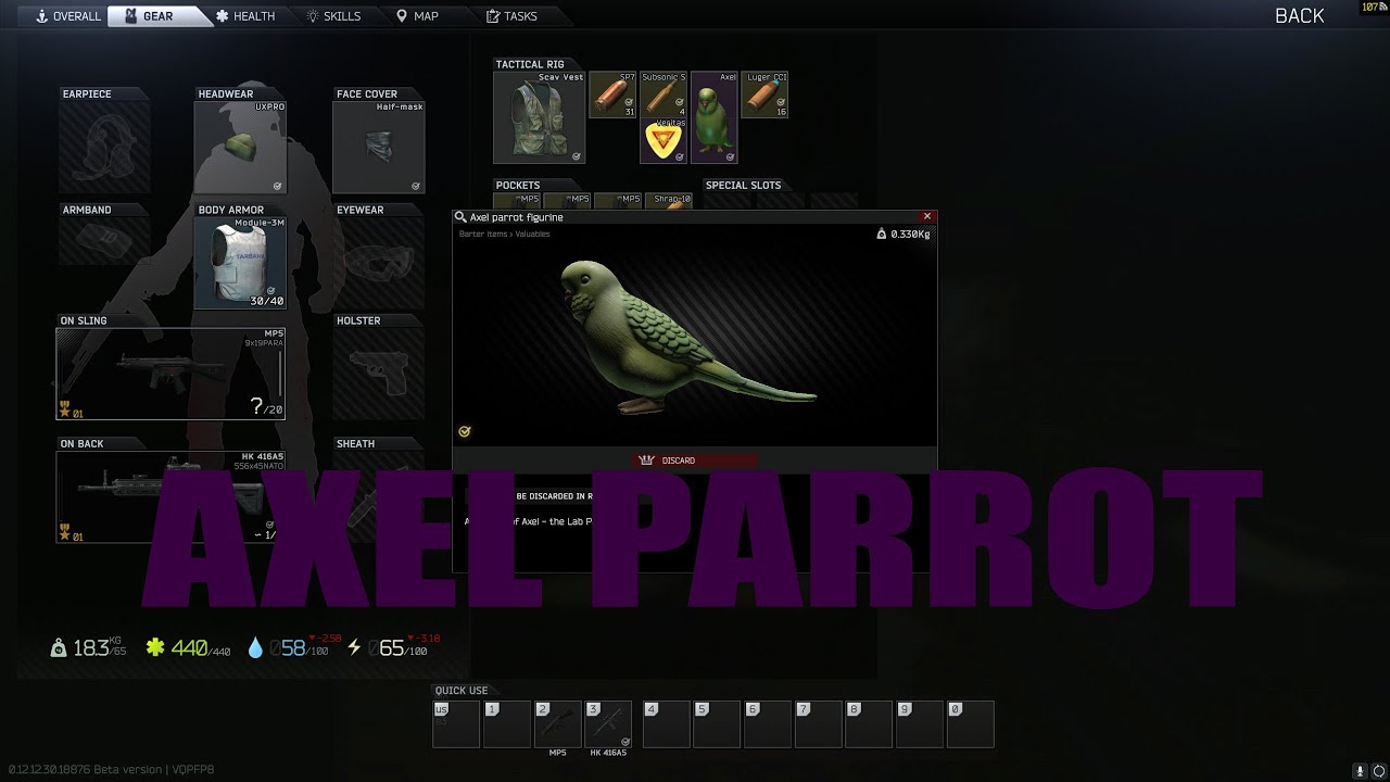 NEW KAPPA ITEM - AXEL parrot figure - Escape from Tarkov Kappa ...