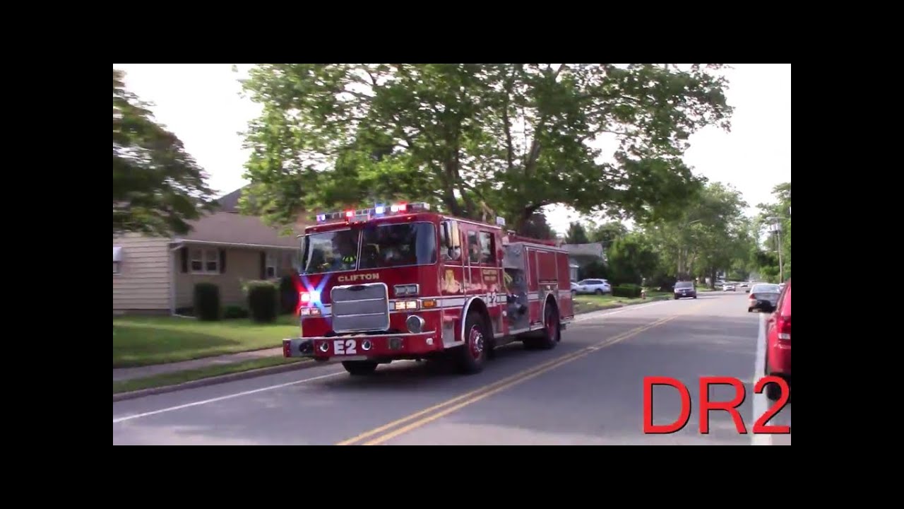 Clifton Fire Department Engine 2 And Clifton PD Responding 6-8-15 - YouTube