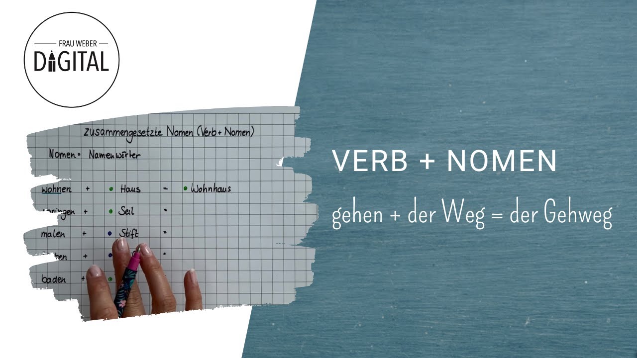 zusammengesetzte Nomen - Verb und Nomen (inkl. Arbeitsblatt) - YouTube