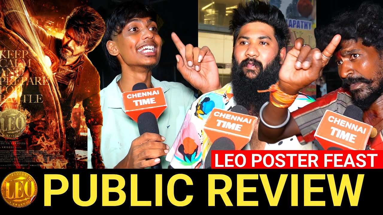 🔴Leo poster Feast public review | vijay fans review | leo update public ...