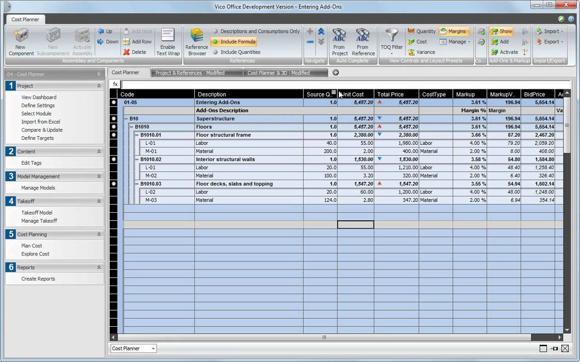 CP-L1-05 Entering Add-Ons in Vico Office Cost Planner.wmv - YouTube