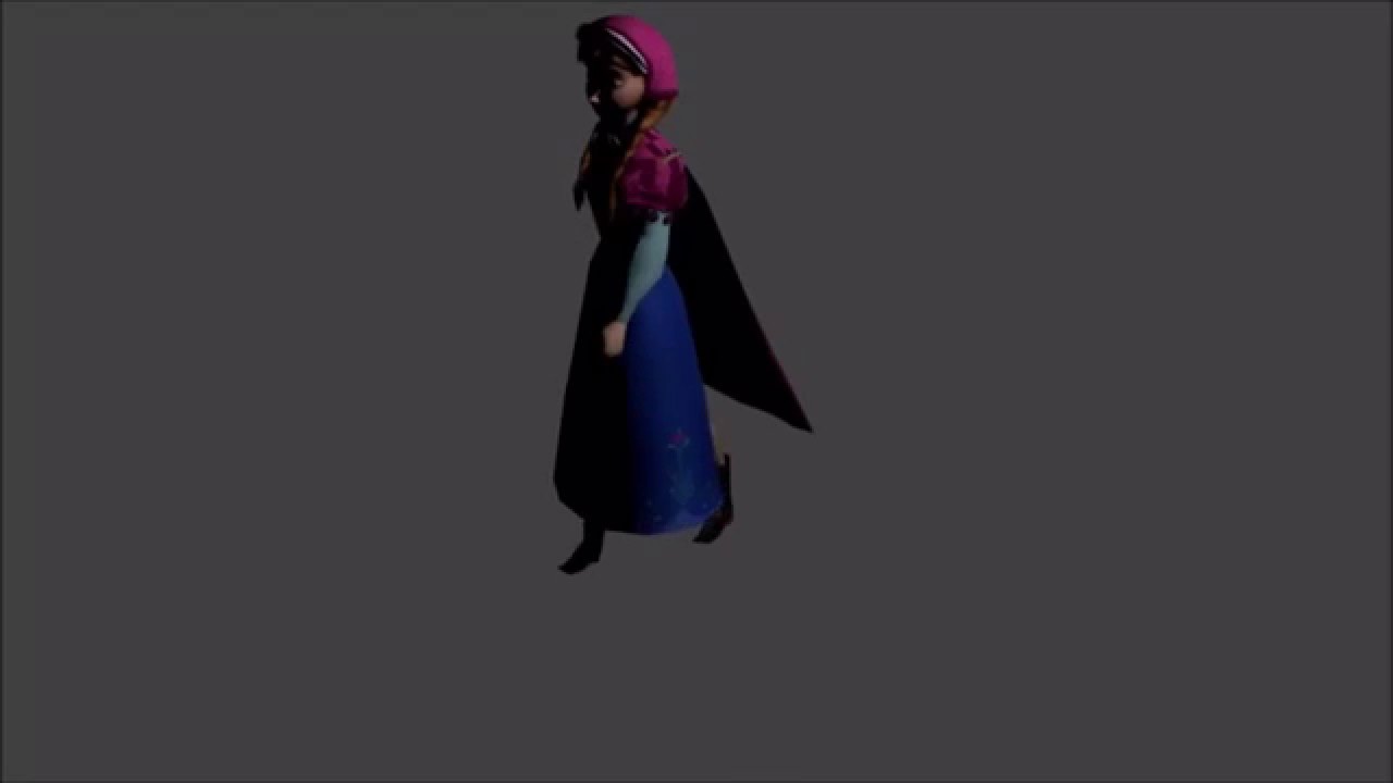 [Blender] Disney Frozen Anna Walk Test - YouTube