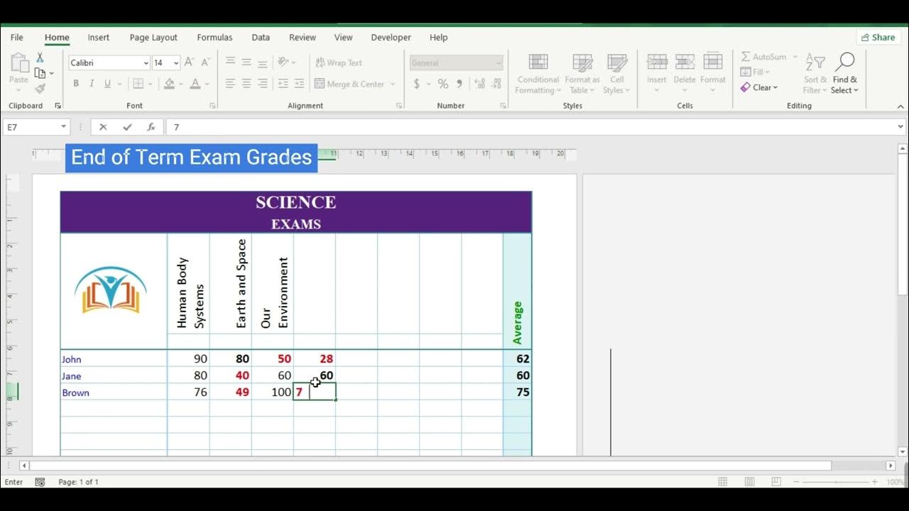 Excel Markbook - YouTube