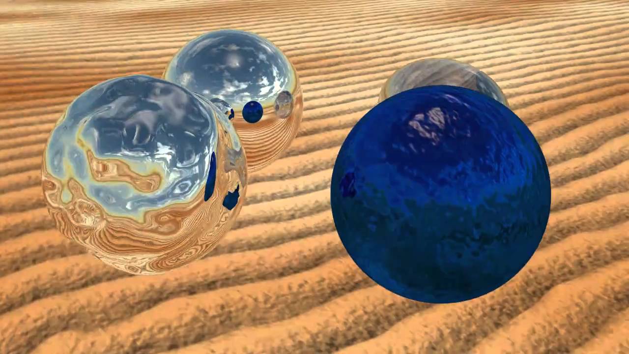 Blender 2.55: 4 types of reflective spheres in the desert - YouTube