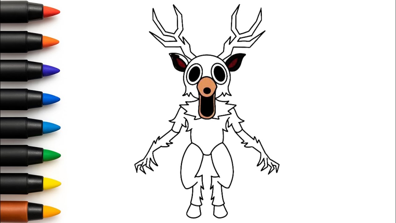 How to Draw Deer Entity from 99 Nights in the Forest 🌙🦌 | Easy Drawing ...