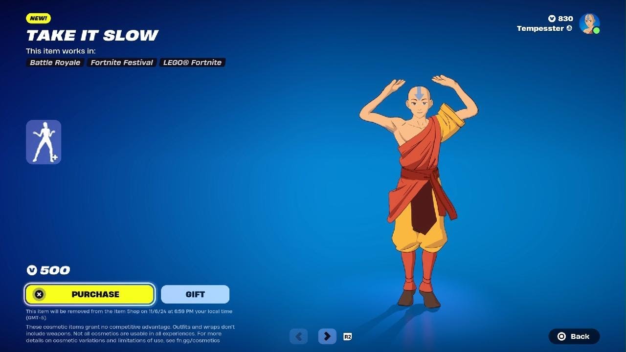 Fortnite Item Shop (Nov 3) NEW Take It Slow Emote - YouTube