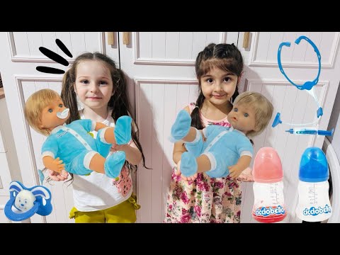 Kız Evcilik Videoları!Ada Komşu Kız İle Evcilik Oynuyor!Ada’nın Bebeği Hastalandı!Bebek Bakma Oyunu