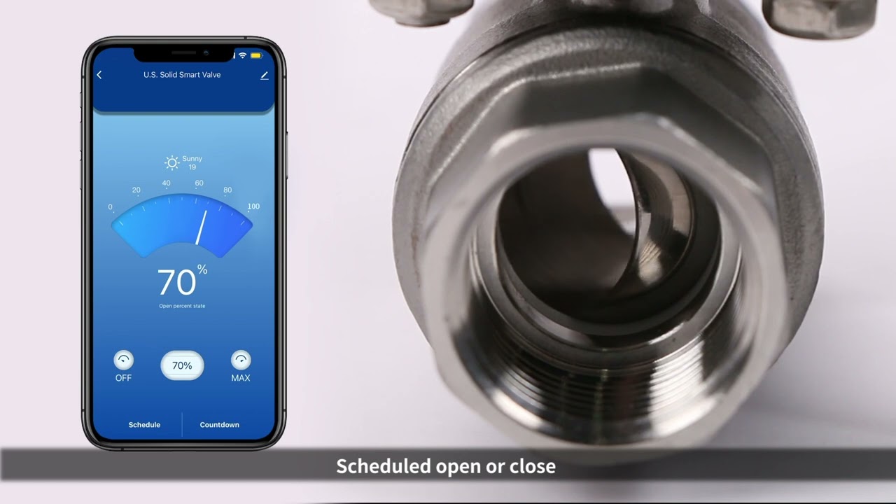 U.S. Solid Smart Motorized Ball Valve, wi-fi connection, remote control ...
