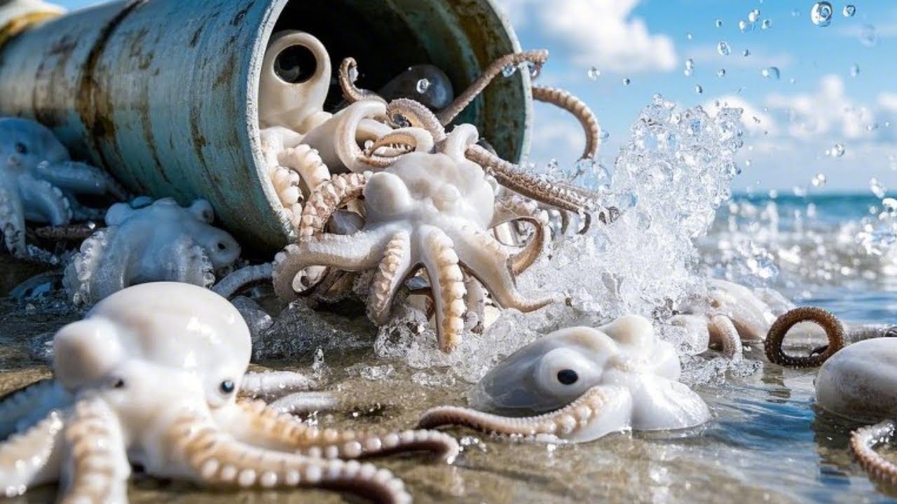 Octopus Was Found Hiding In A Puddle, Spraying Ink All Over Xiao Zhang ...