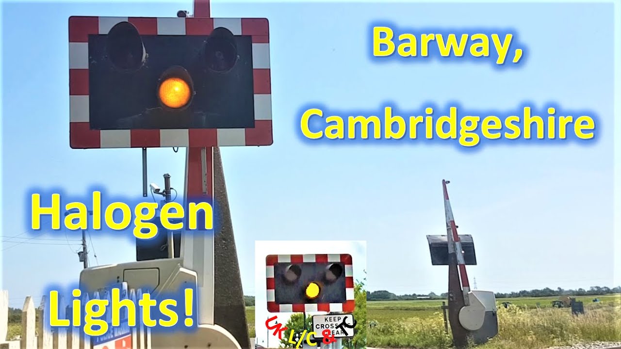 (Halogen Lights) Barway Level Crossing, Cambridgeshire - YouTube