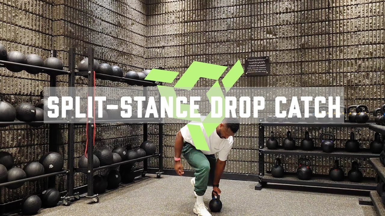 Split-stance drop catch(Kettlebell) - YouTube