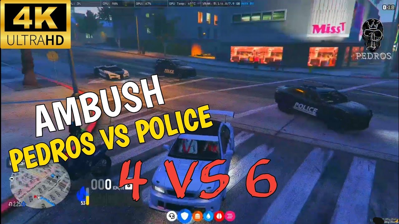 AMBUSH 4 VS 6 || PEDROS VS MOON CITY POLICE || GTA V ROLEPLAY || #ruby ...