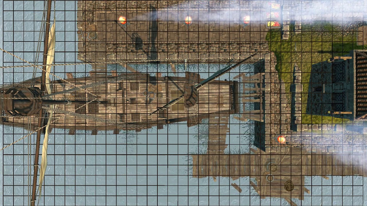 D&D Animated Encounter Battle Map - Harbor Town Docks Day - YouTube