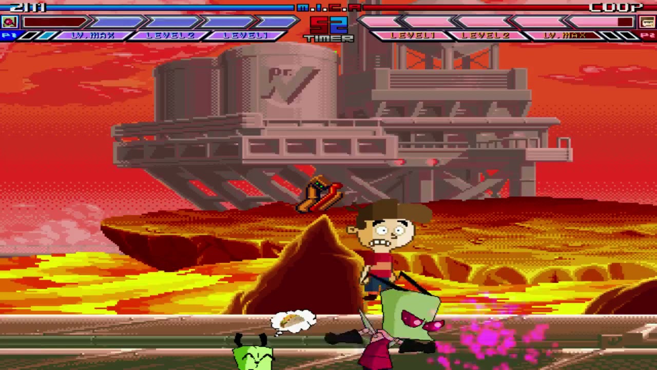 Mugen battle Zim vs Coop Burtonburger - YouTube