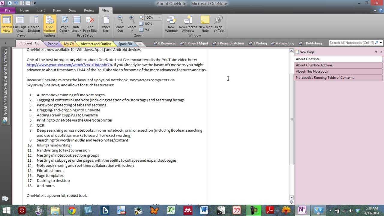Shared OneNote Binder For Academic Researchers and Writers - YouTube