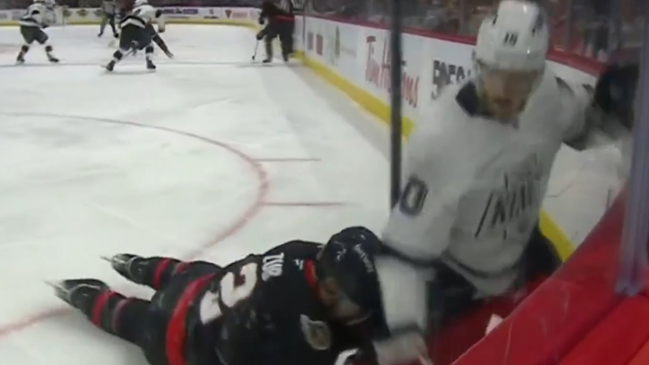 Zack MacEwen Challenges Tanner Jeannot After Big Hit On Artem Zub - YouTube