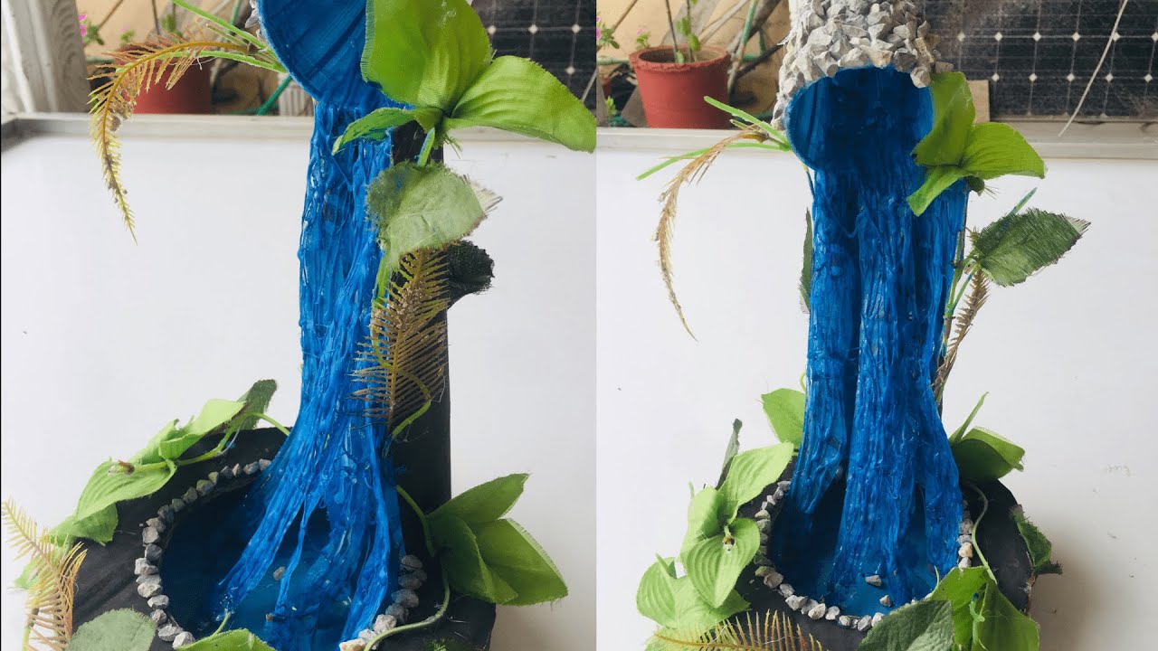 Make Cardboard Waterfall | Best Out Of Waste Craft #CardboardCraft # ...