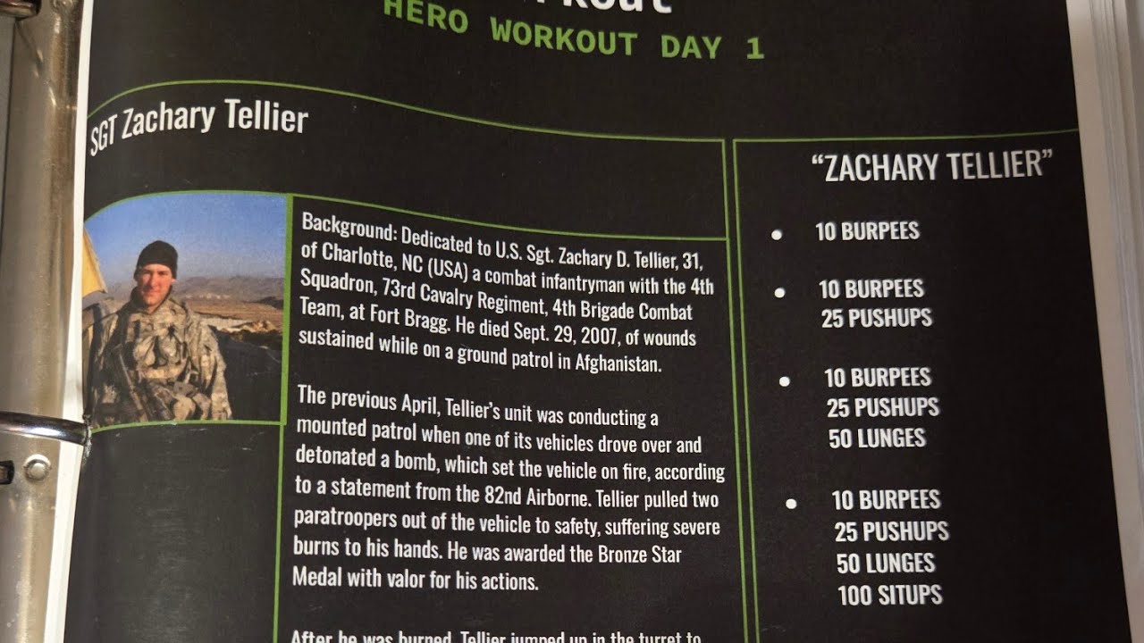 WOD 1: SGT Zachary Tellier - YouTube