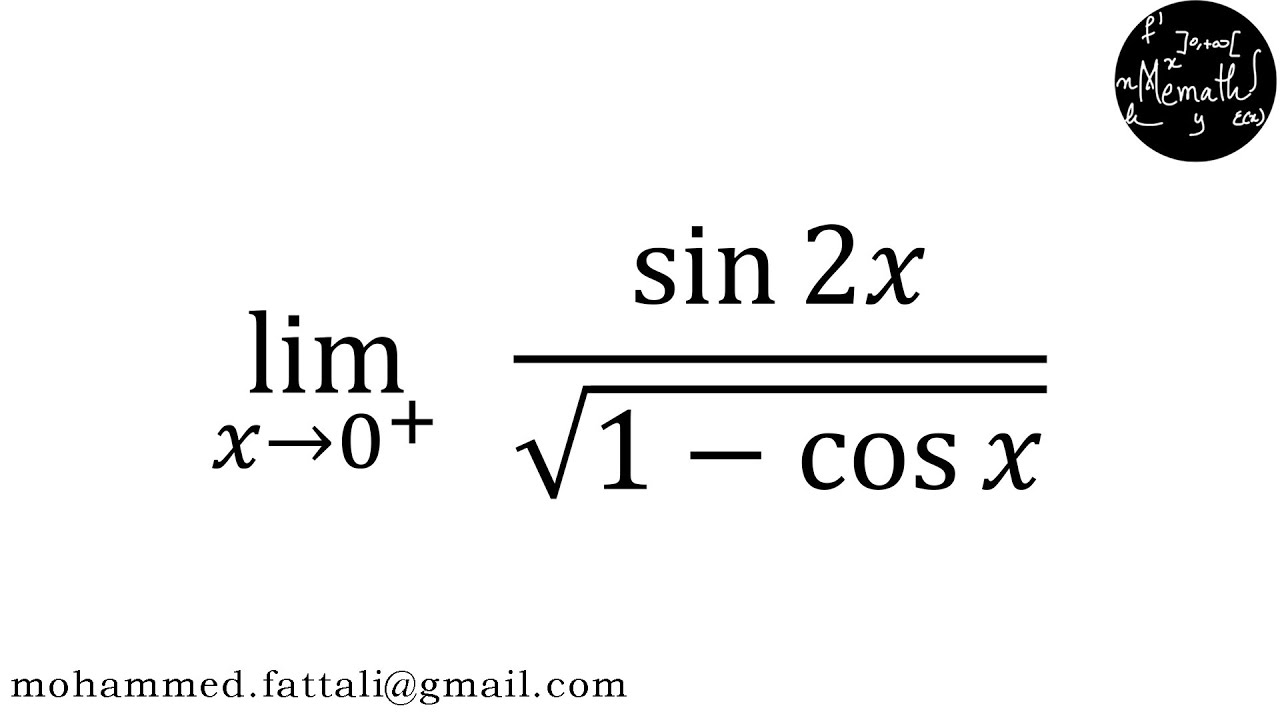 limite qd x tends vers 0+ de sin(2x)/racine(1-cosx) - YouTube