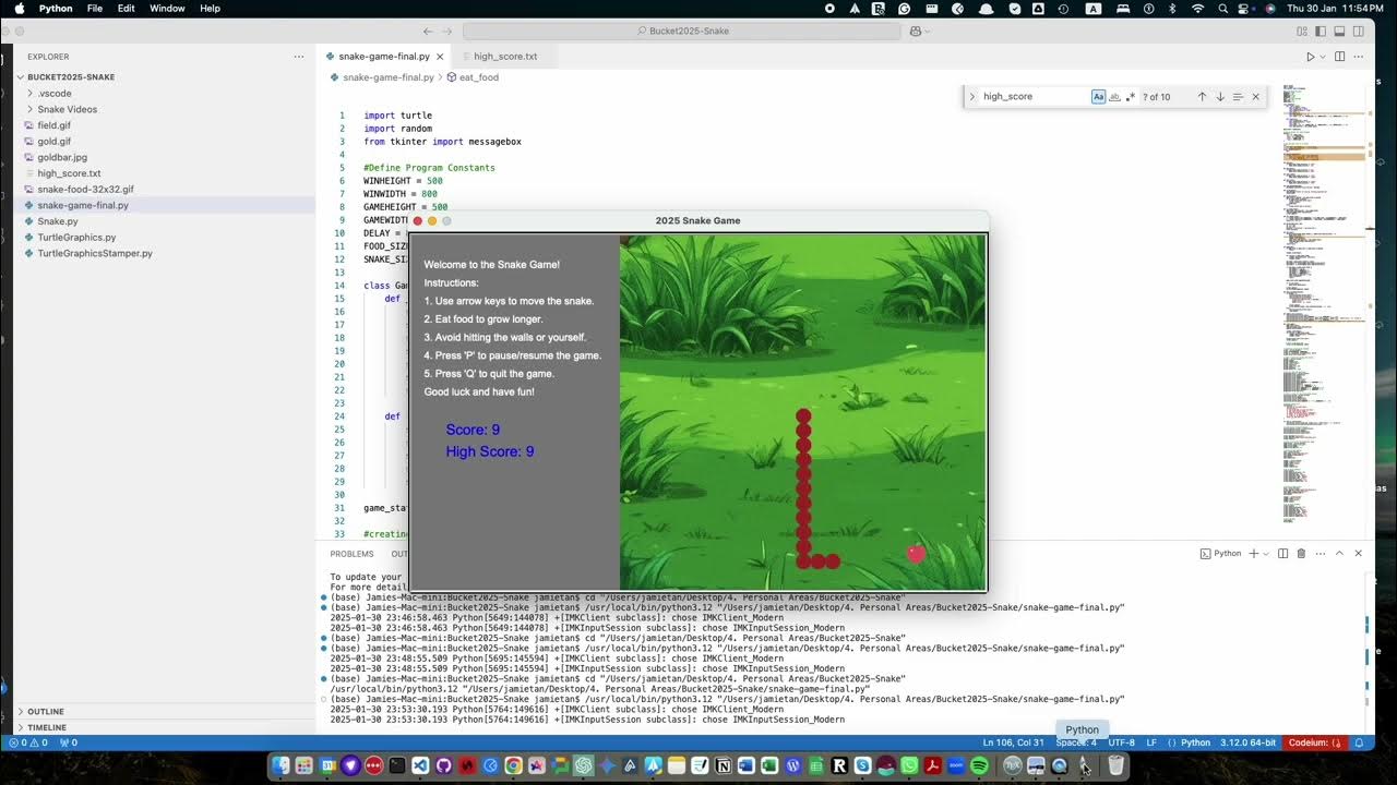 2025 - Coding the Snake Program - YouTube