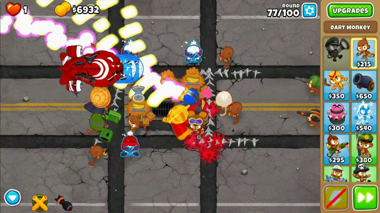 Bloons TD6 - #Ouch CHIMPS Cleared with Striker Jones - YouTube