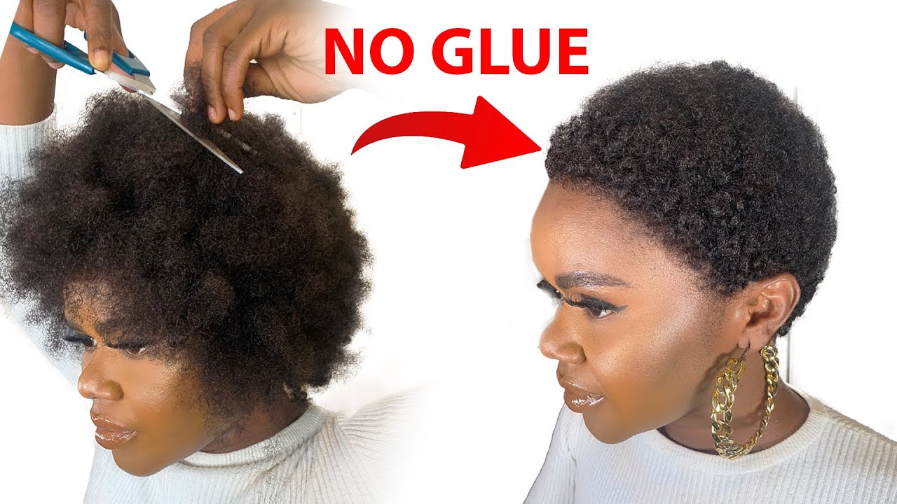 NO GLUE!! Trying Tiktok low cut crochet hairstyle WITHOUT GLUE!! - YouTube