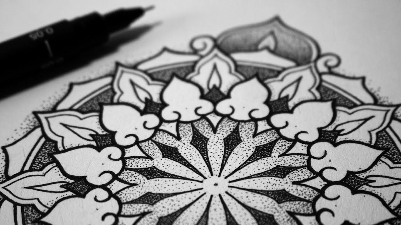 Another Quick Dotwork Mandala - YouTube