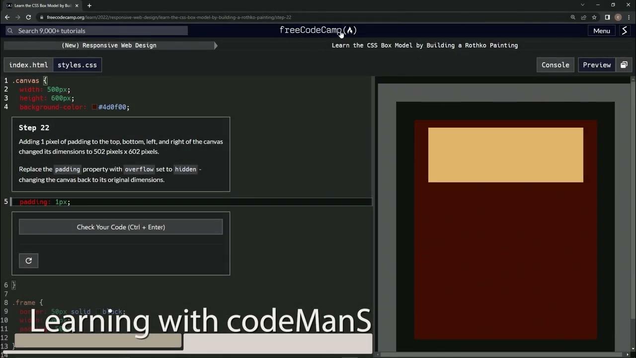 learn2code | freeCodeCamp (New) Responsive Web Design - Building a Rothko Painting: Step 22 ...