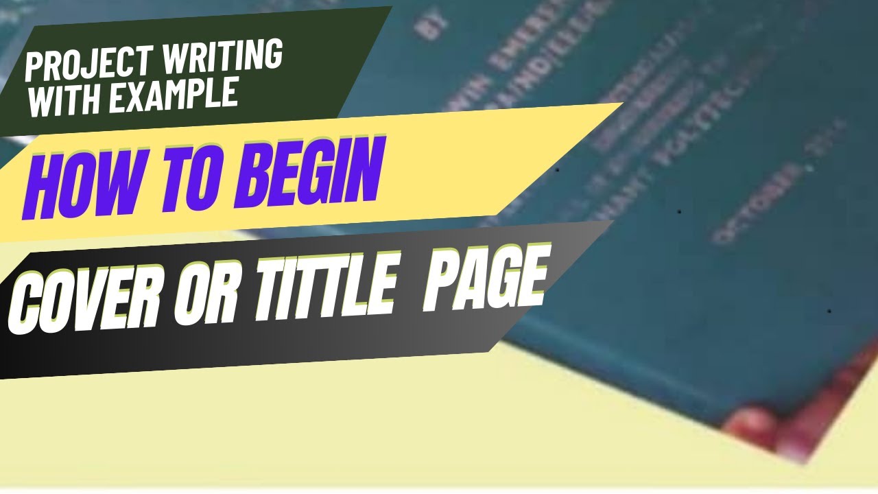 cover/tittle page of the study with example #HowToWriteCoverPageOfStudy ...