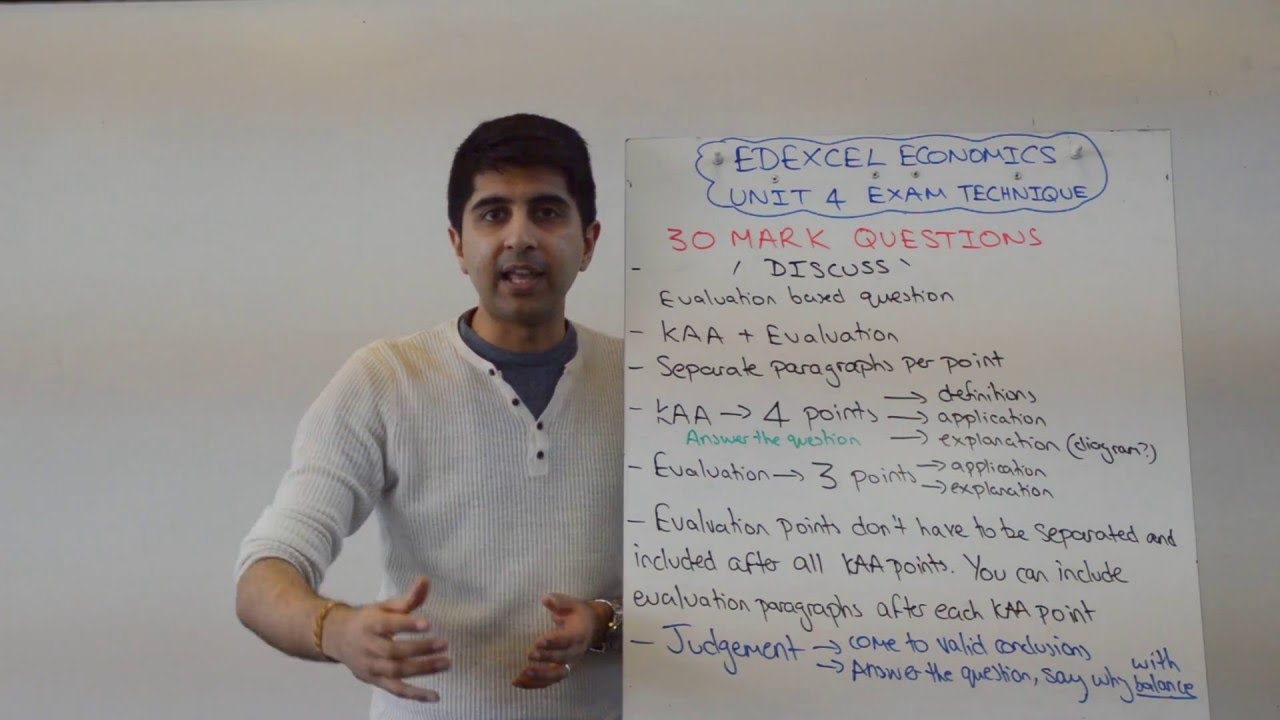 Edexcel A2 Economics Unit 4 - 30 Marker Exam Technique - YouTube