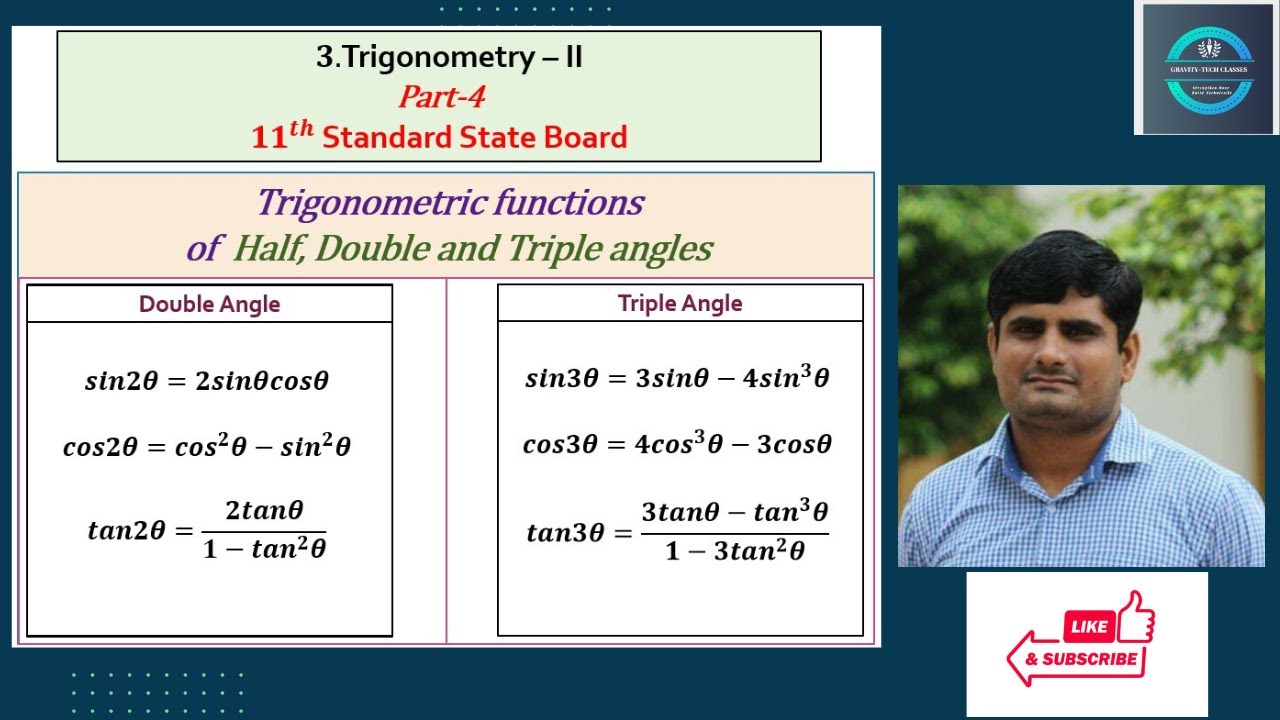 Trigonometry II | Half Angle, Double Angle and Triple Angle Formulae ...