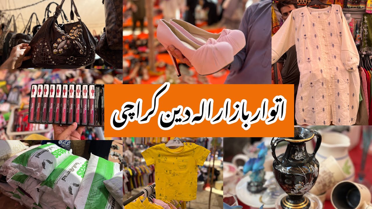 Sunday Bazar Karachi-heels,Bags,dress,makeup,jewelry,summer & crockery Shopping-Local Bazar ...