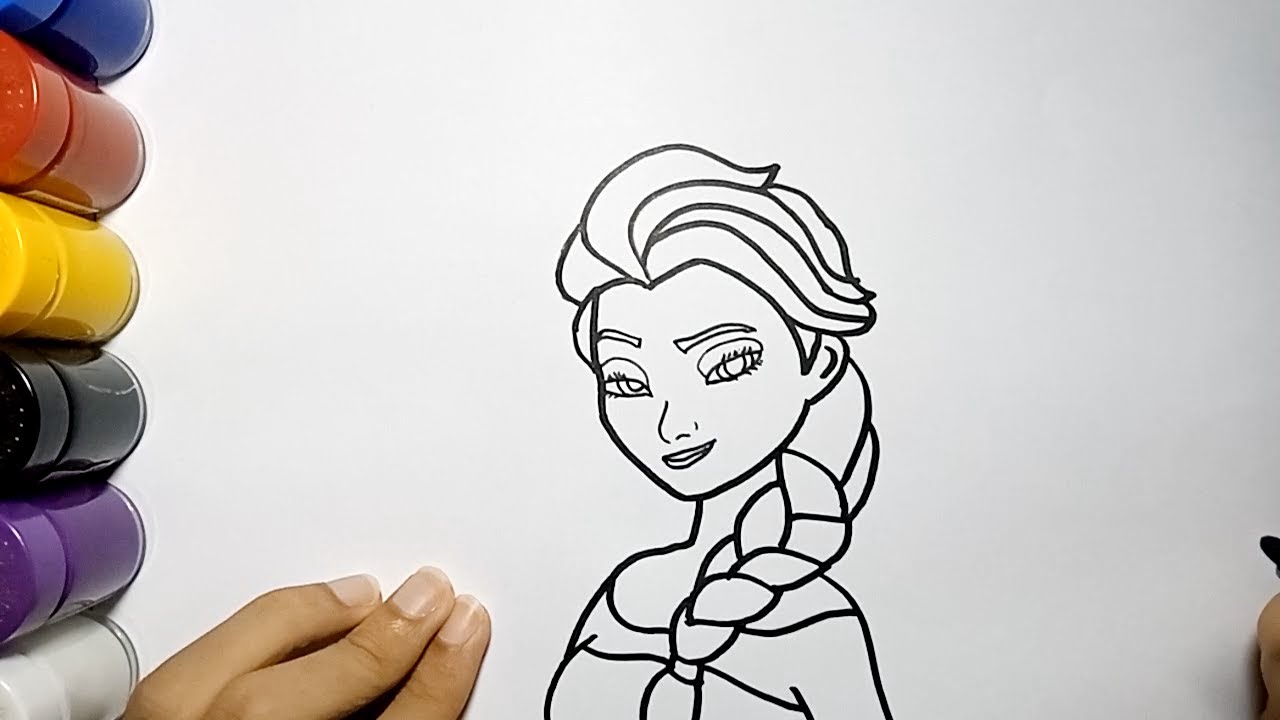 Cara Menggambar Elsa Dari Frozen | How to draw elsa easy - YouTube