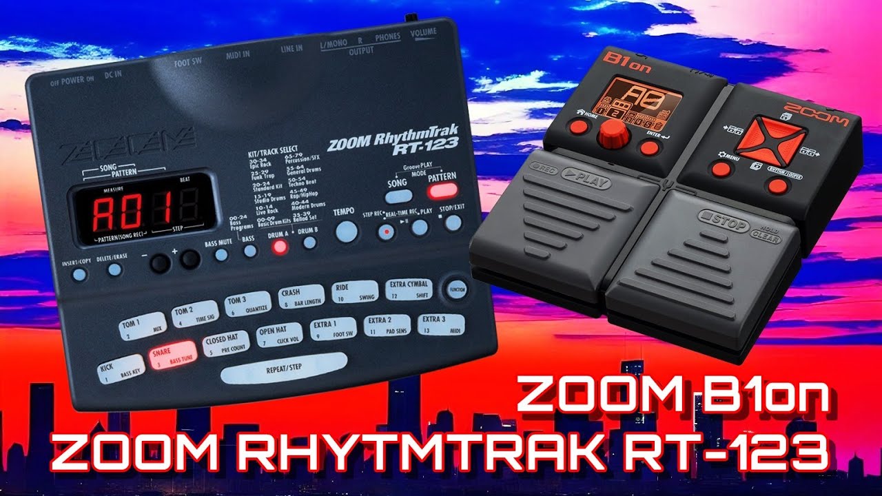 Zoom RhythmTrak RT-123 Drum Machine Bass Synth / Zoom B1on Bass Effects ...