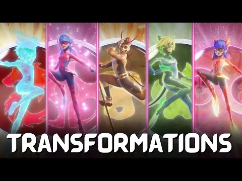 Sleeping Syren All Miraculous Transformations | Unification | Power Up's | Elemental Transformations