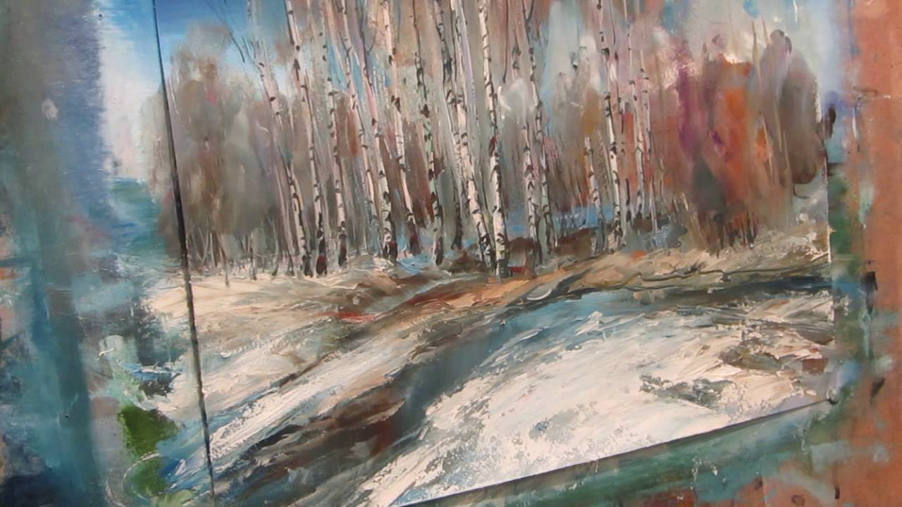 Oil painting. Spring landscape. Part 2. - YouTube