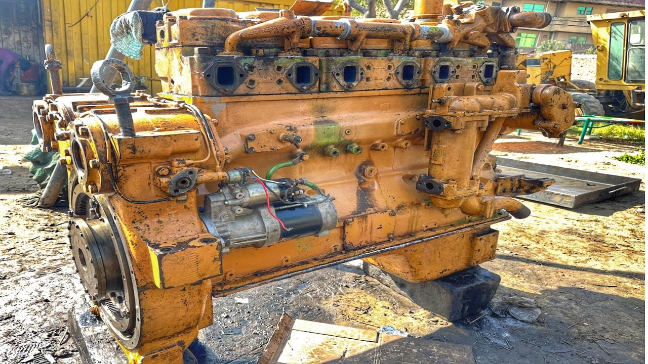 Caterpillar Bulldozer Diesel Engine || Rebuilding CAT Inline 6 Cylinder ...