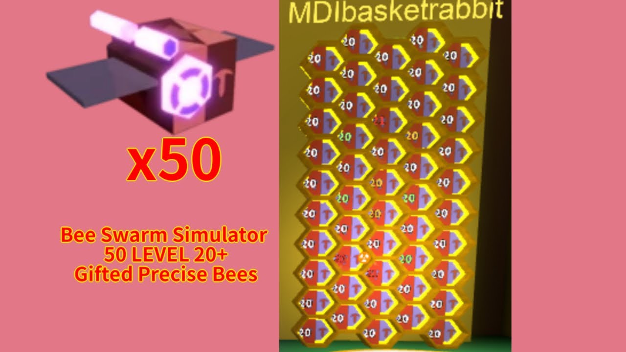 Bee Swarm Simulator 50 LEVEL 20+ GIFTED Precise Bees - YouTube