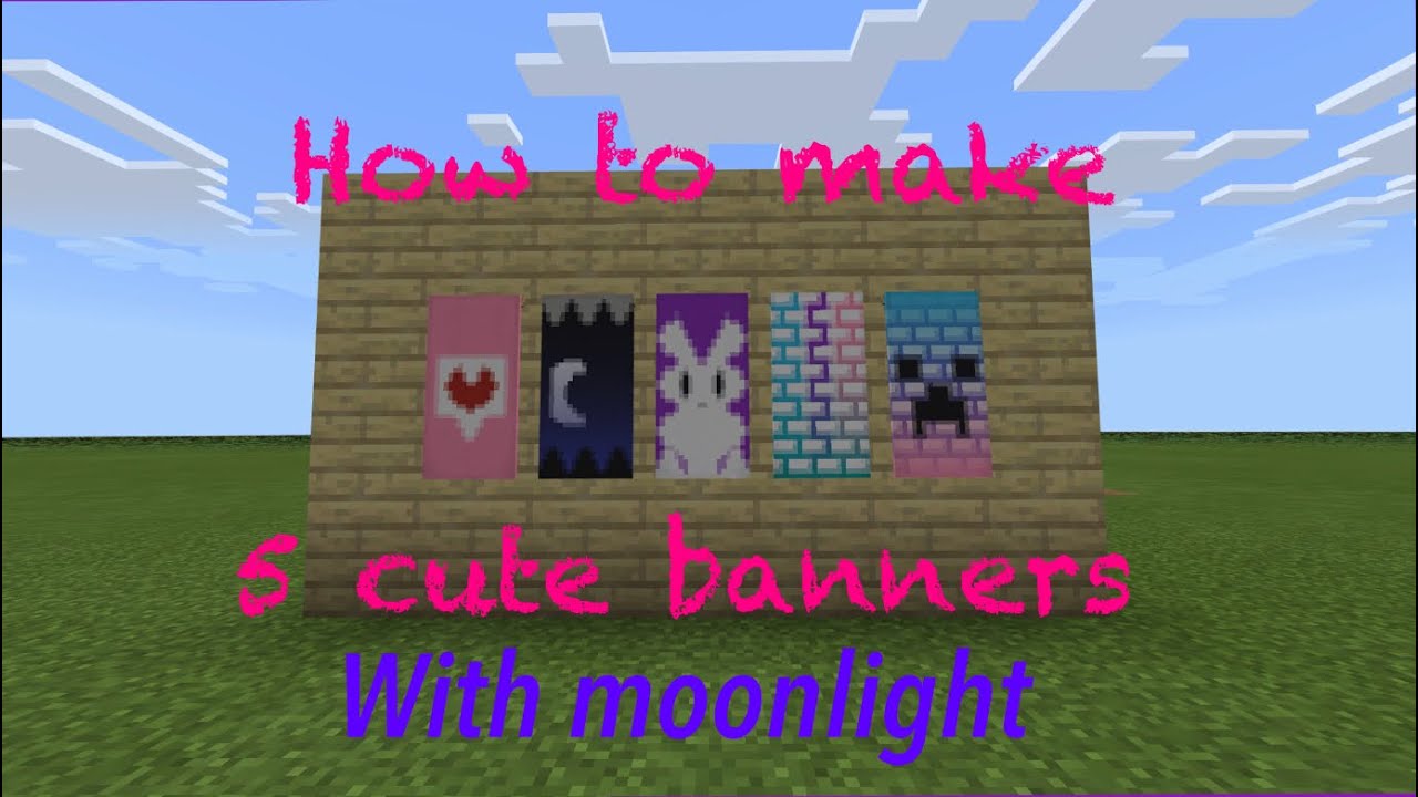 How to make five cute banners in Minecraft - YouTube