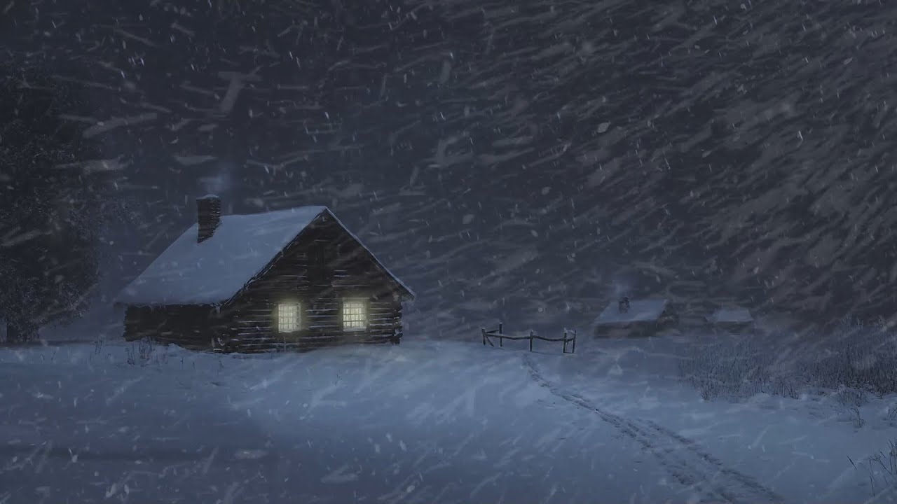 Snowstorm for Sleep: Howling Wind and Blowing Snow at a Frozen Hut ...