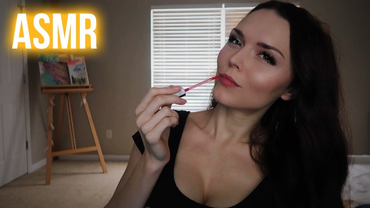 Asmr Applying 100 Layers Of Lip Gloss Mouth Sounds Counting