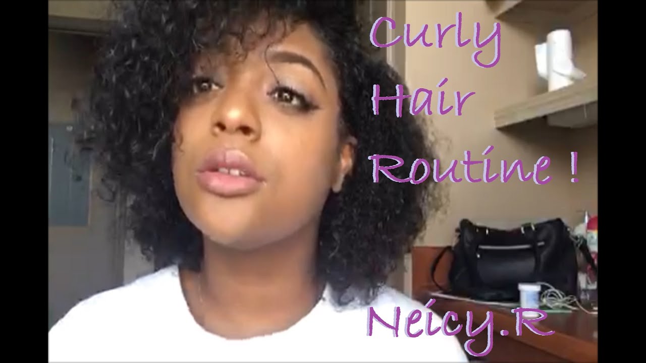 Curly Hair Routine/ Night Routine | Neicy.R - YouTube