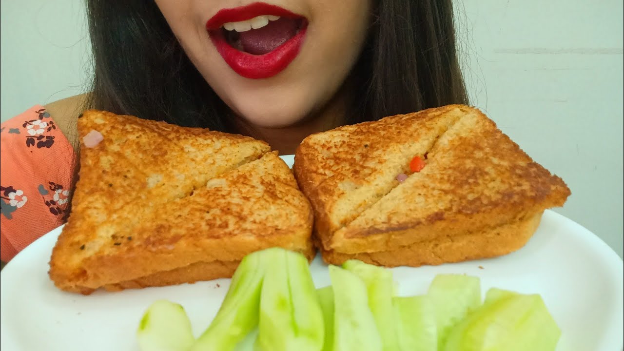 ASMR VEG SANDWICH (Eating And Whispering Sounds) | Iva_ asmr - YouTube