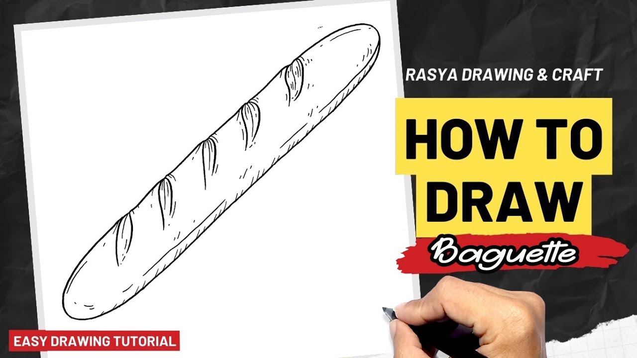 How to draw Baguette - YouTube