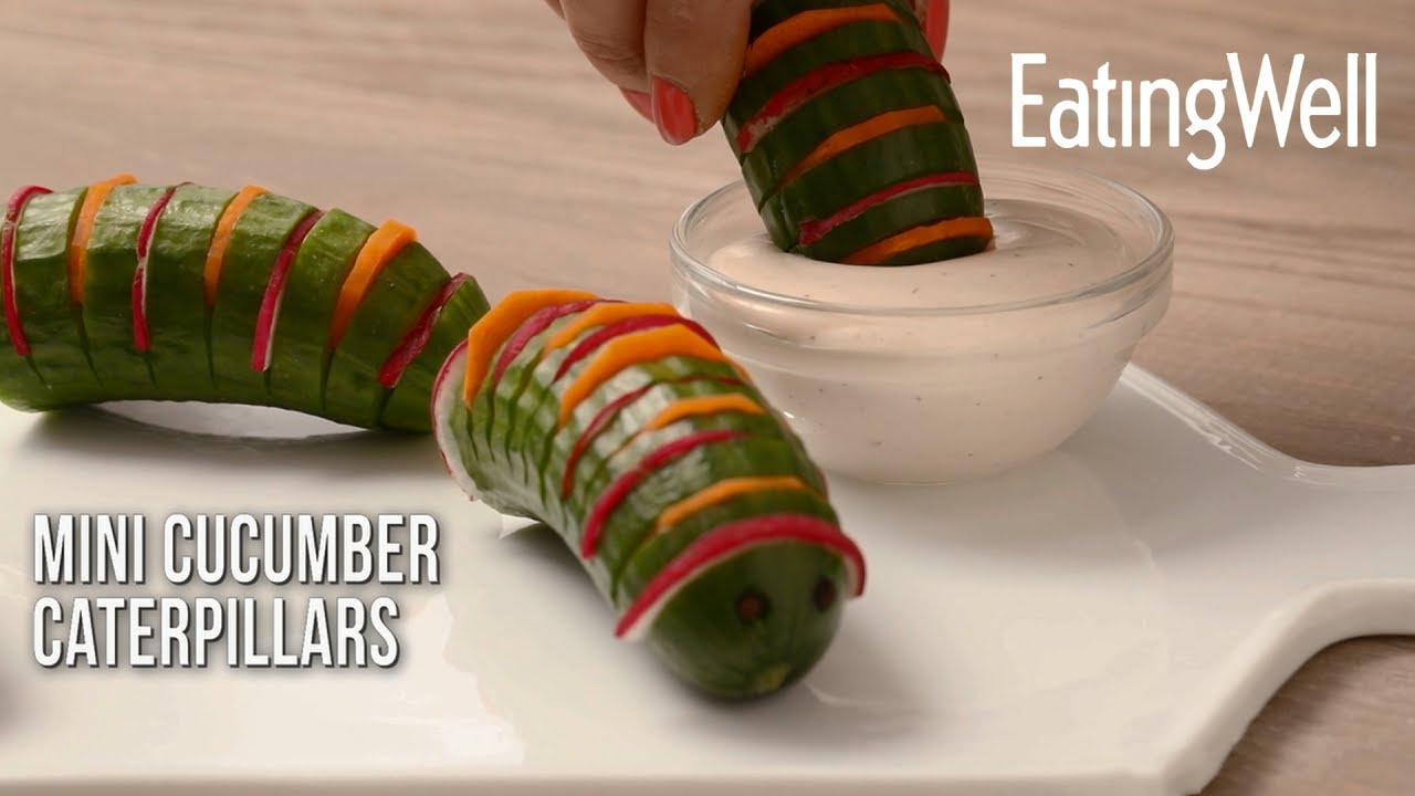 Mini Cucumber Caterpillars | EatingWell - YouTube