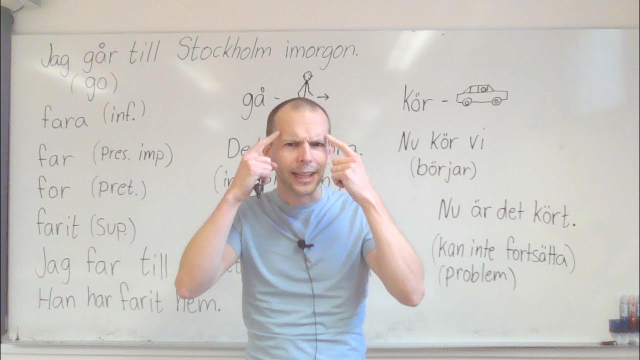 Fara, gå, köra, intressanta ord och uttryck (SFI) - YouTube