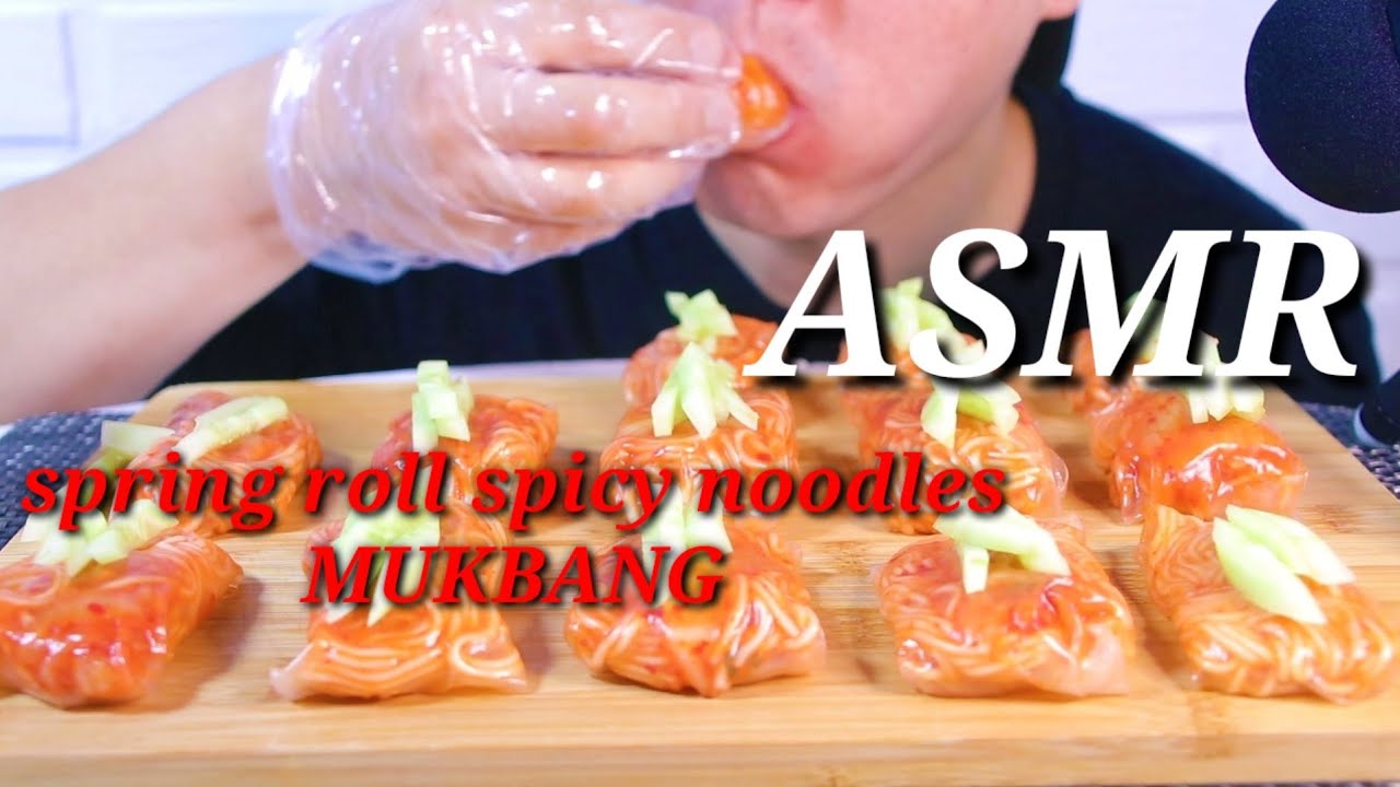 비빔국수 월남쌈 먹방 🌶🇰🇷 spring roll spicy noodles mukbang real sound eating ...