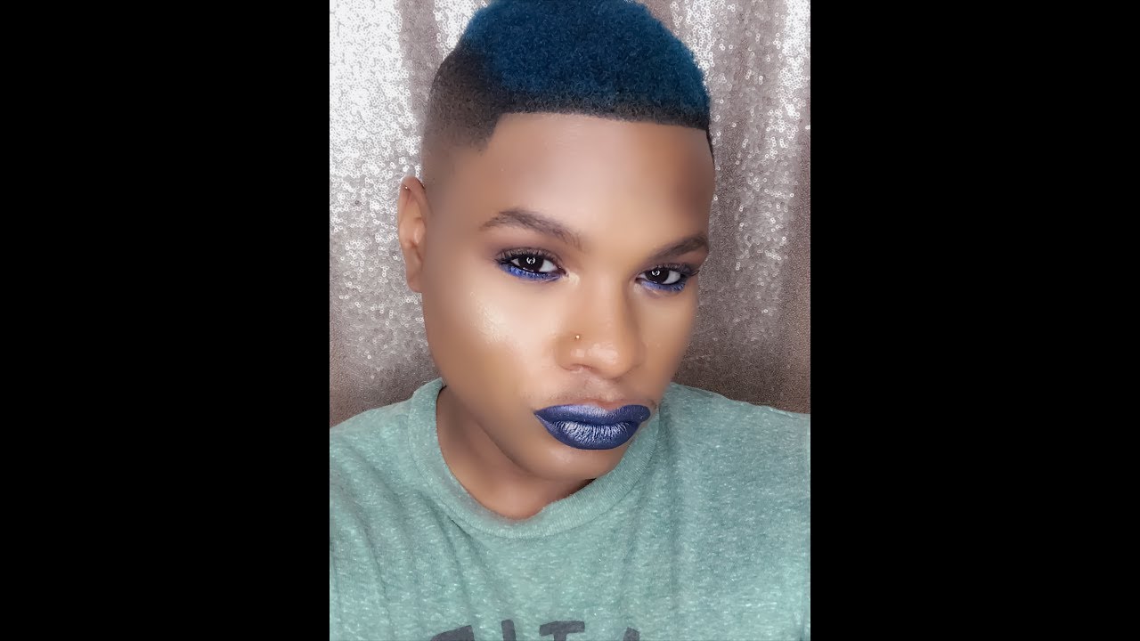 Bold Lips + Blue Metallic Tutorial - YouTube